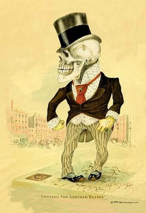 Poster Death Ready For Round Two Louis Crusius Md Skeleton Characters ...