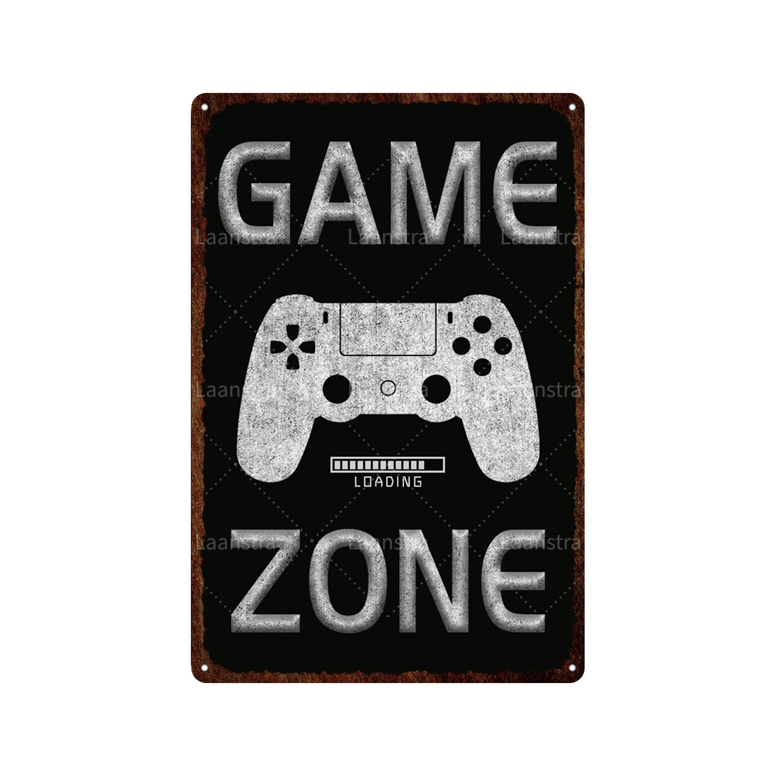 Poster Decor Play Zone Tin Sign, Vintage Metal Signs for Gamer At Work ...