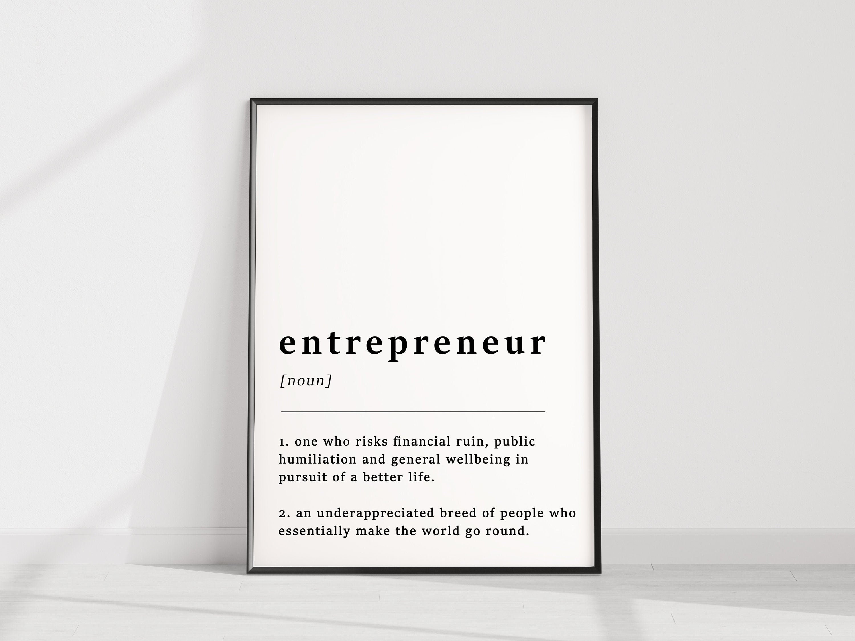 Poster Definition Of An Entrepreneur Quote Poster Print, Business Print ...