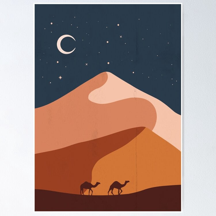 Poster Desert print, Landscape art, Abstract art print, Mountain art ...