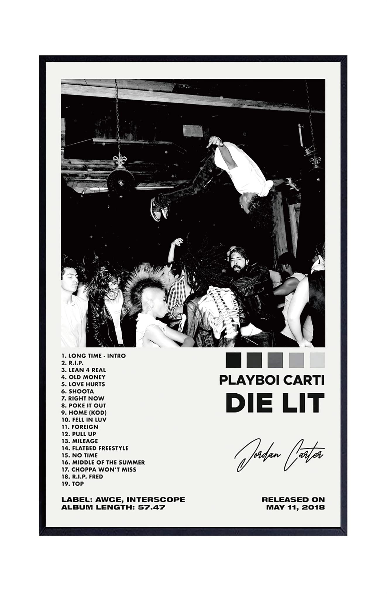 Die Lit Music Album Cover Wall Art Rapper Posters Cool Wall Decor Art ...