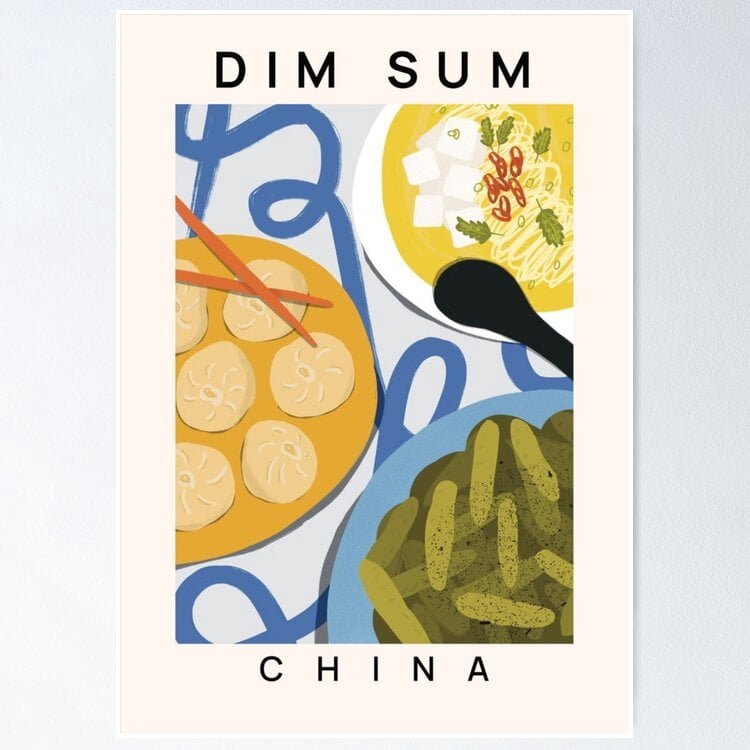 Poster Dim Sum Art, Dim Sum Print, Dim Sum, China Food Art, China ...