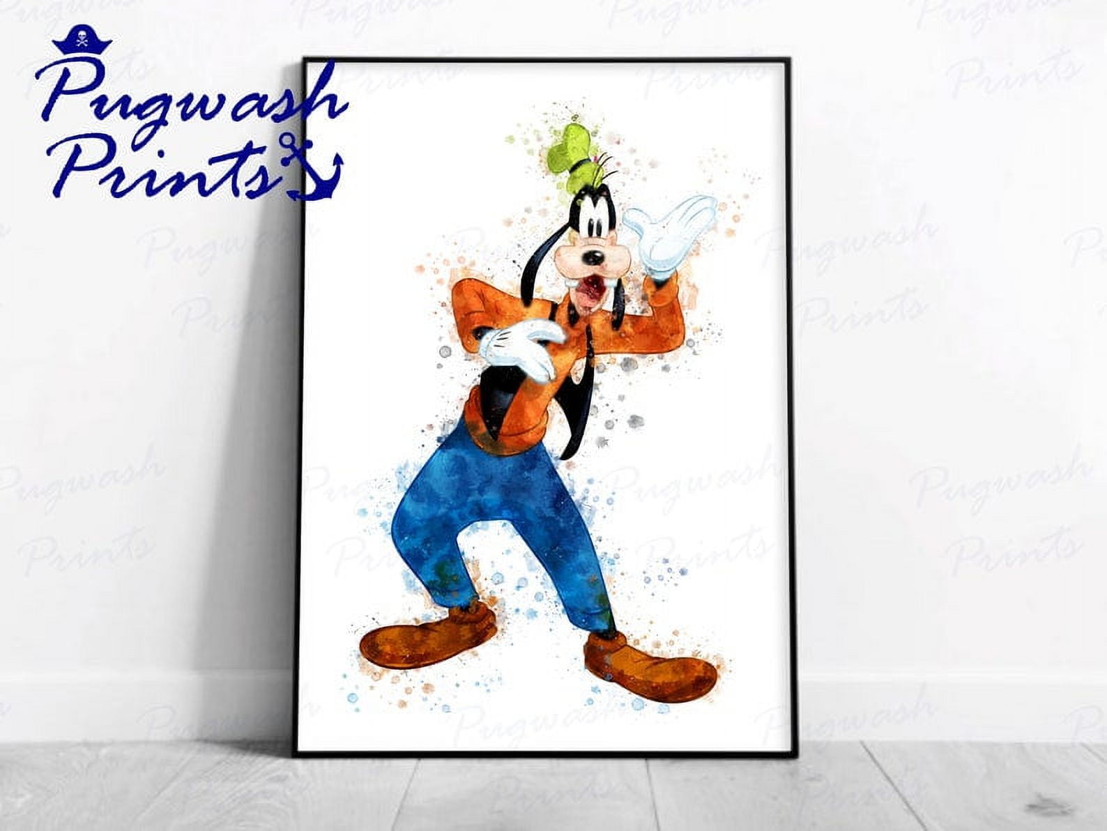 POSTER Disney 'GOOFY' Character Print Watercolour Splash Art, Character ...