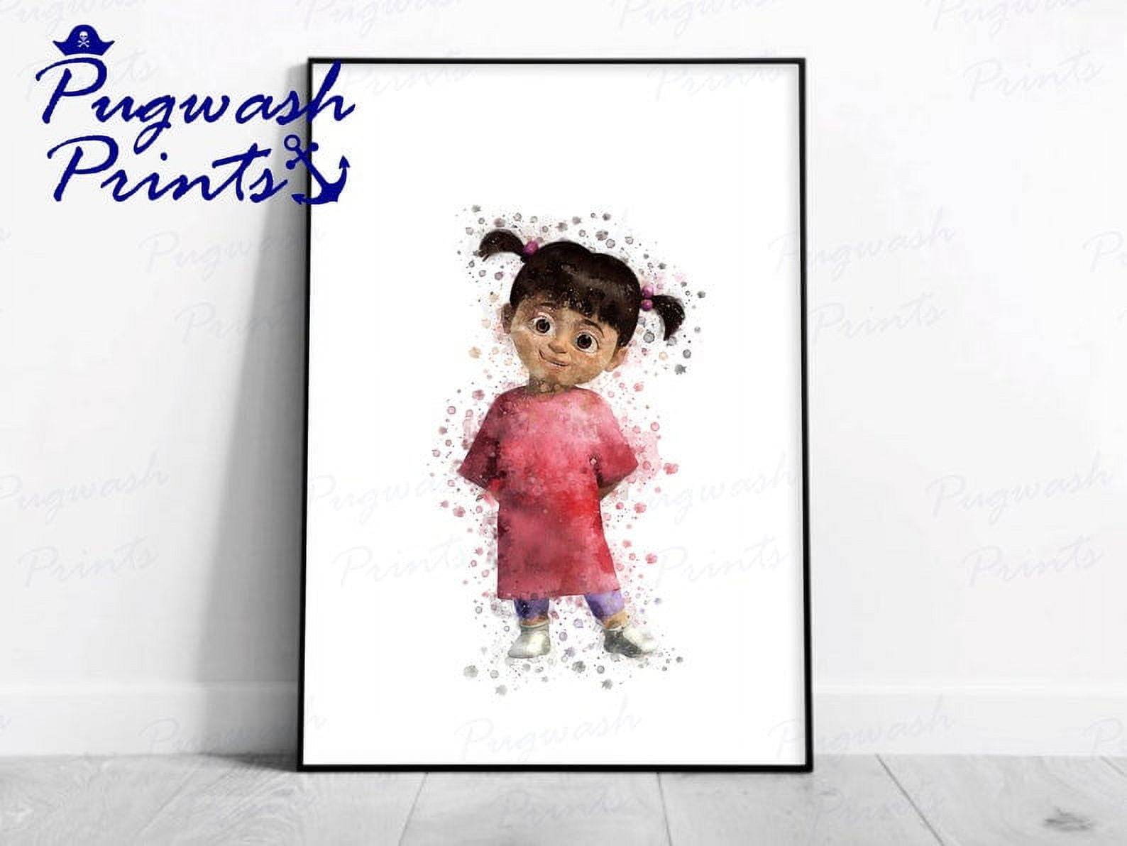 POSTER Disney Pixar 'BOO' Monsters INC Character Print Watercolour ...