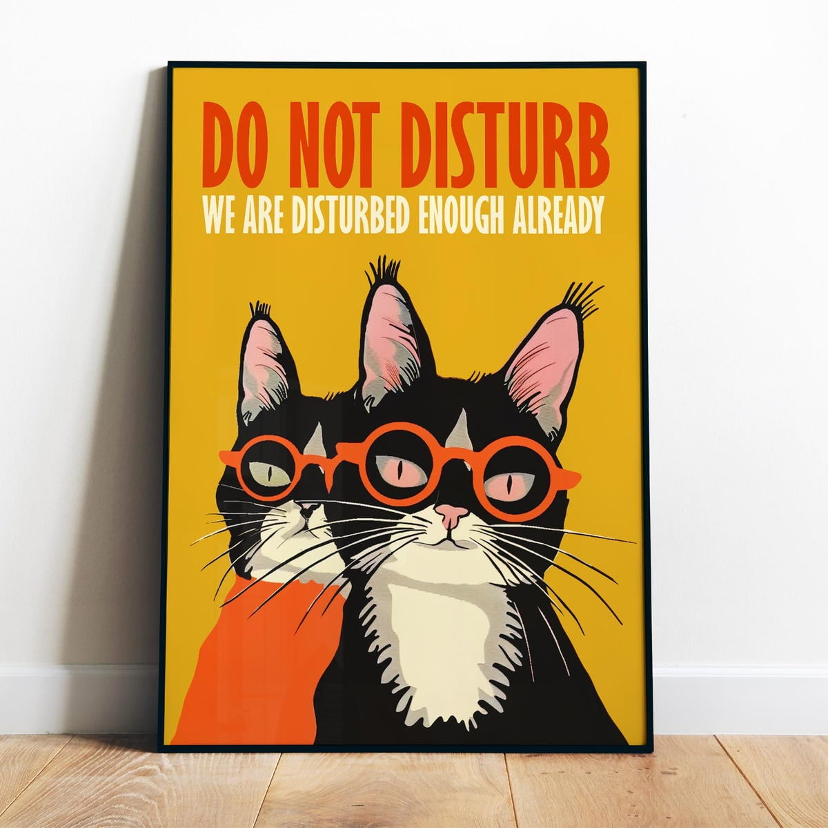 Poster Do Not Disturb Printable Funny Quote Cat Wall Art Black Cats ...