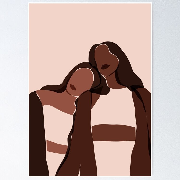 Poster Diversity art print, Friends art, Different skin tones, Woman ...