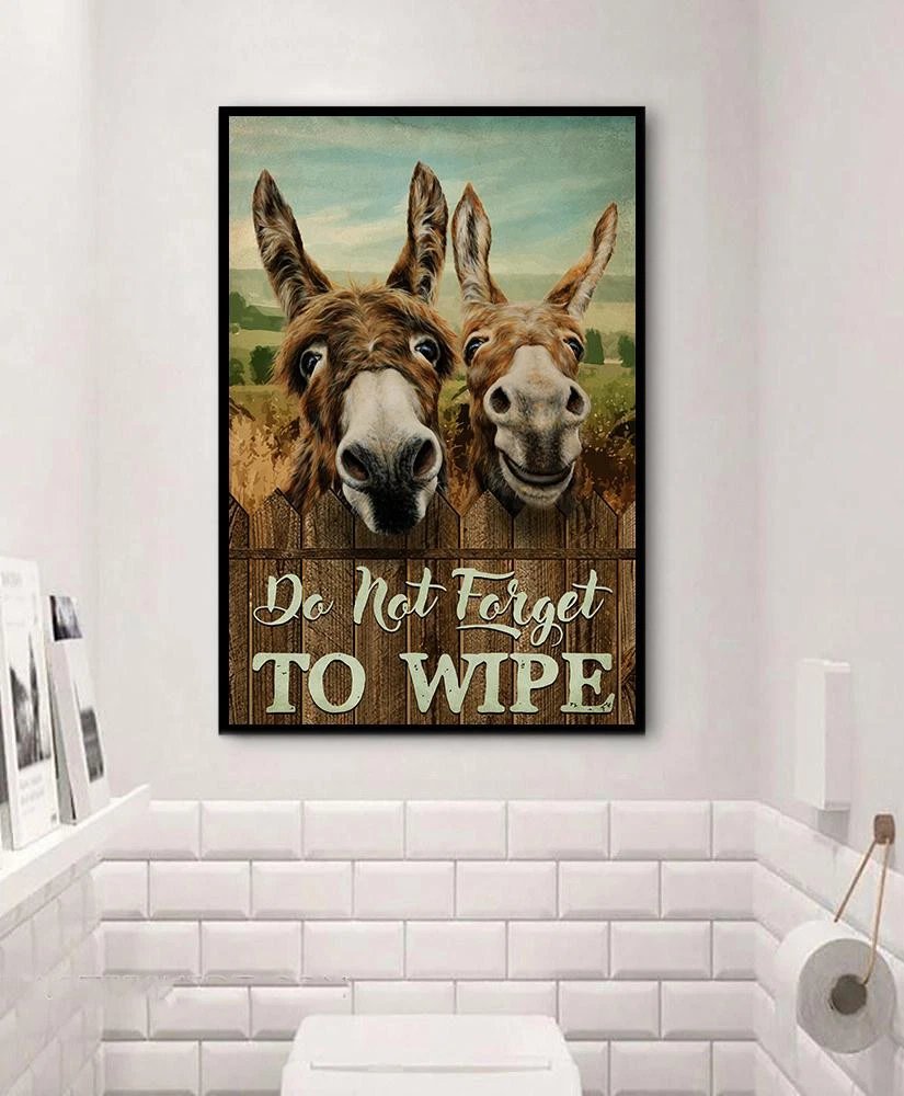 Poster Donkeyo Not Forget To Wipe- UNFRAMED Poster Prints, Wall Art For ...