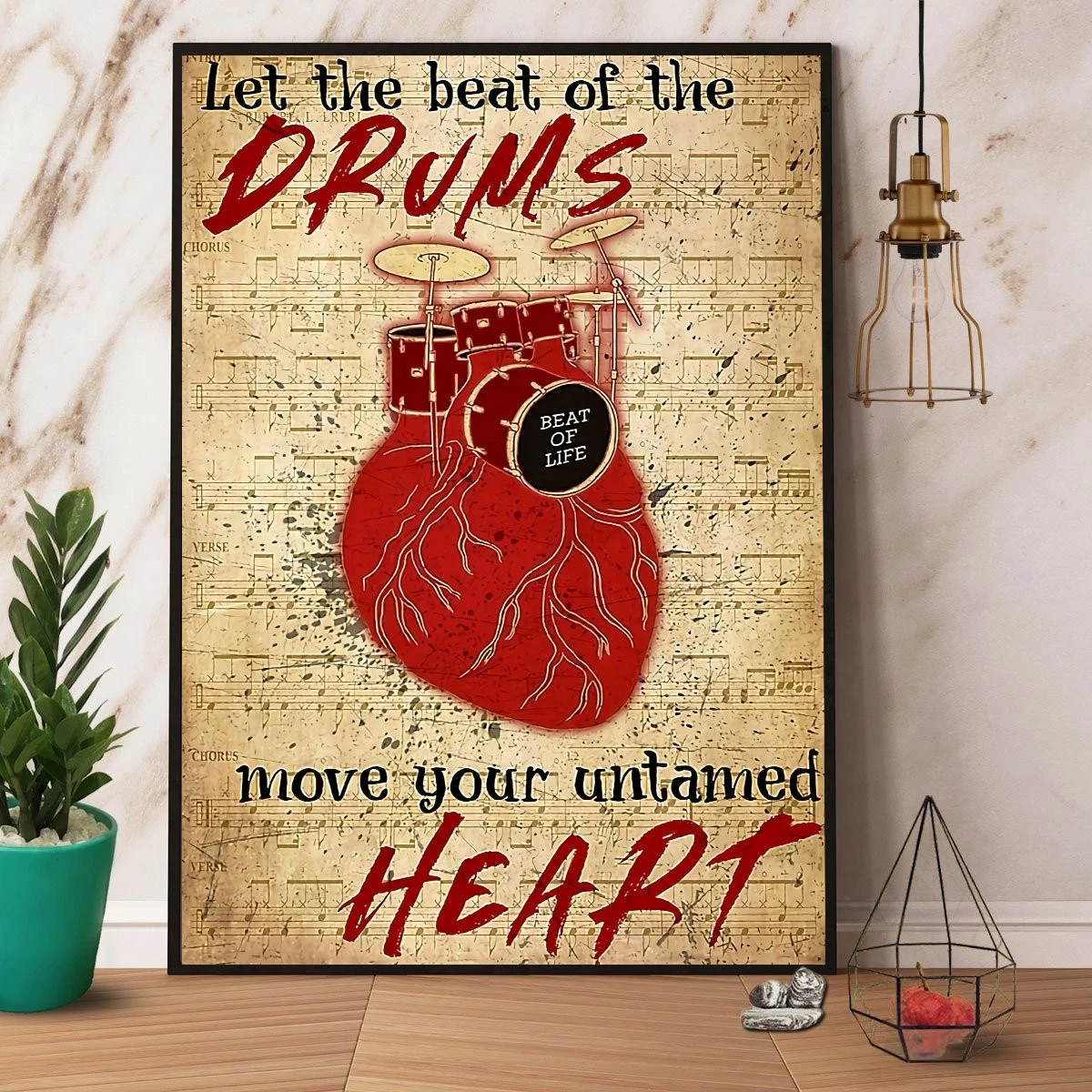 Poster Drummer Beat Of The Drums Move Your Untamed Heart Paper Matte ...
