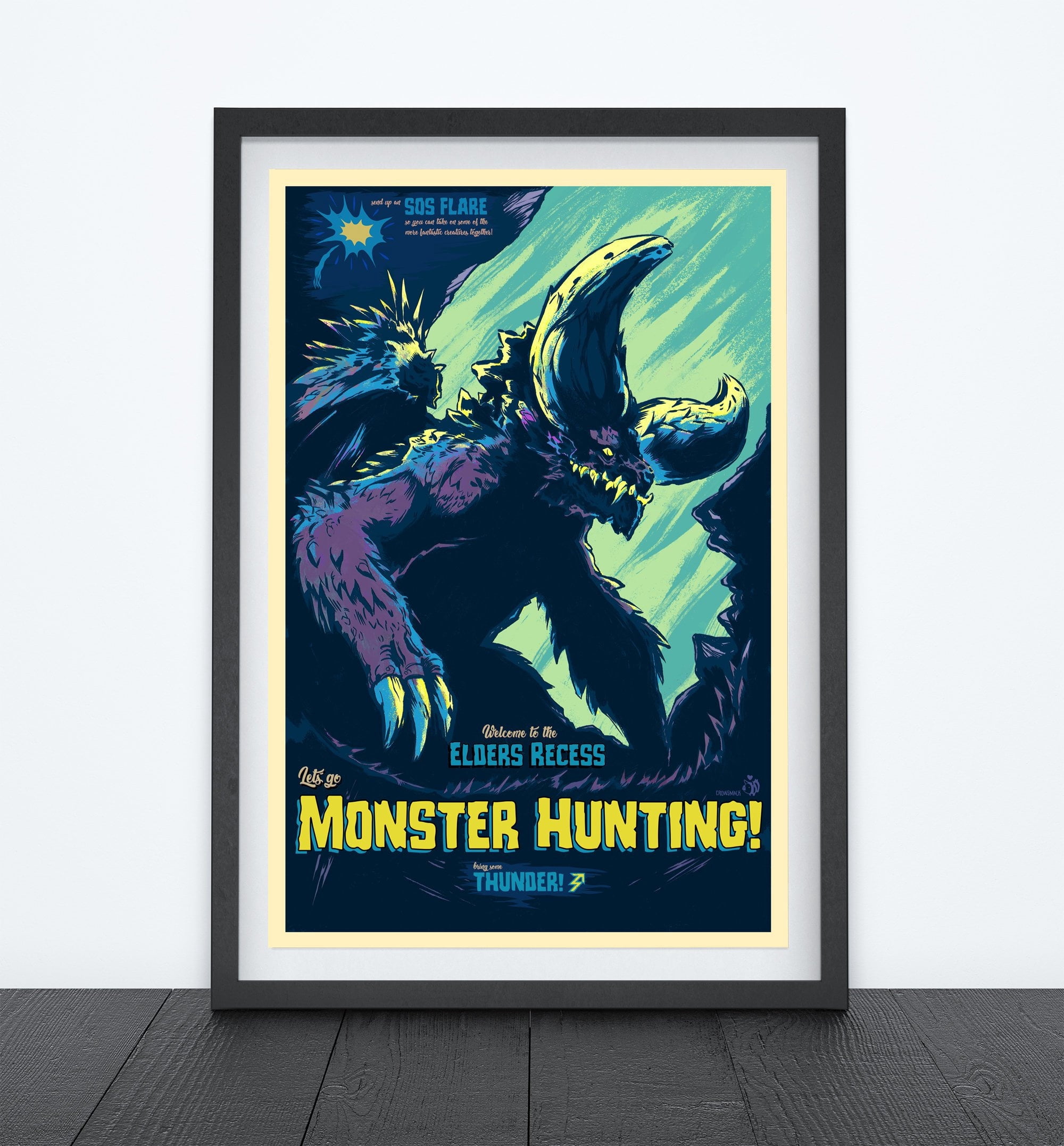 POSTER ELDERS RECESS, Let's Go Monster Hunting, Video Game Poster ...