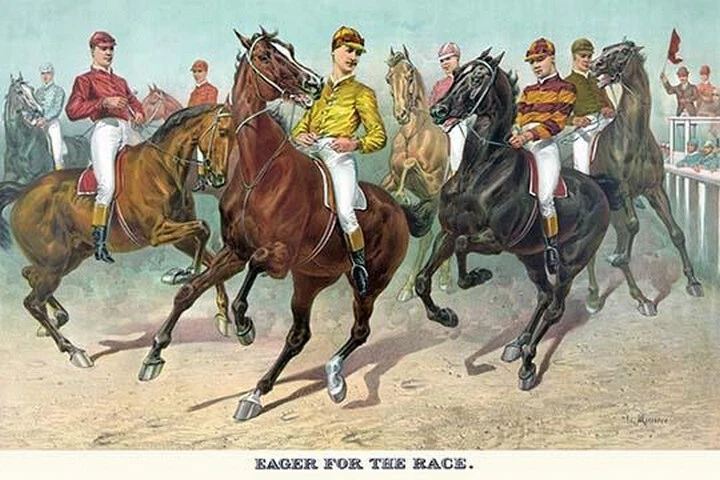 Poster Eager For The Race Currier & Ives Print- UNFRAMED Poster Prints ...