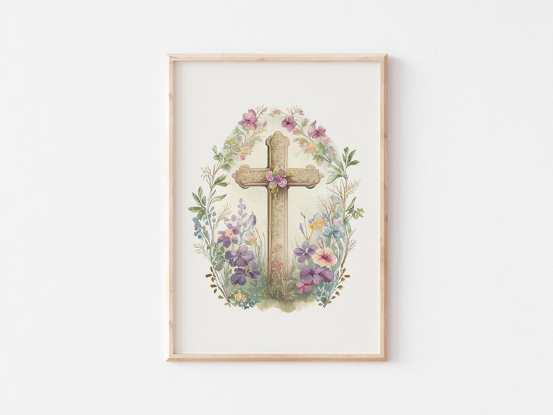 Poster Easter Christian Wall Art, Christian Cross Art, Easter ...