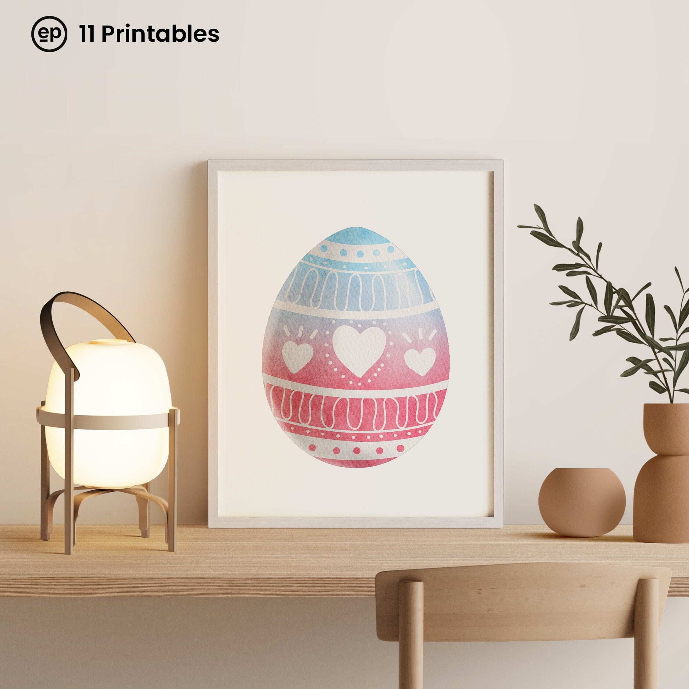 Poster Easter Egg Wall Art, Heart Easter Print, Easter Bunny Print ...