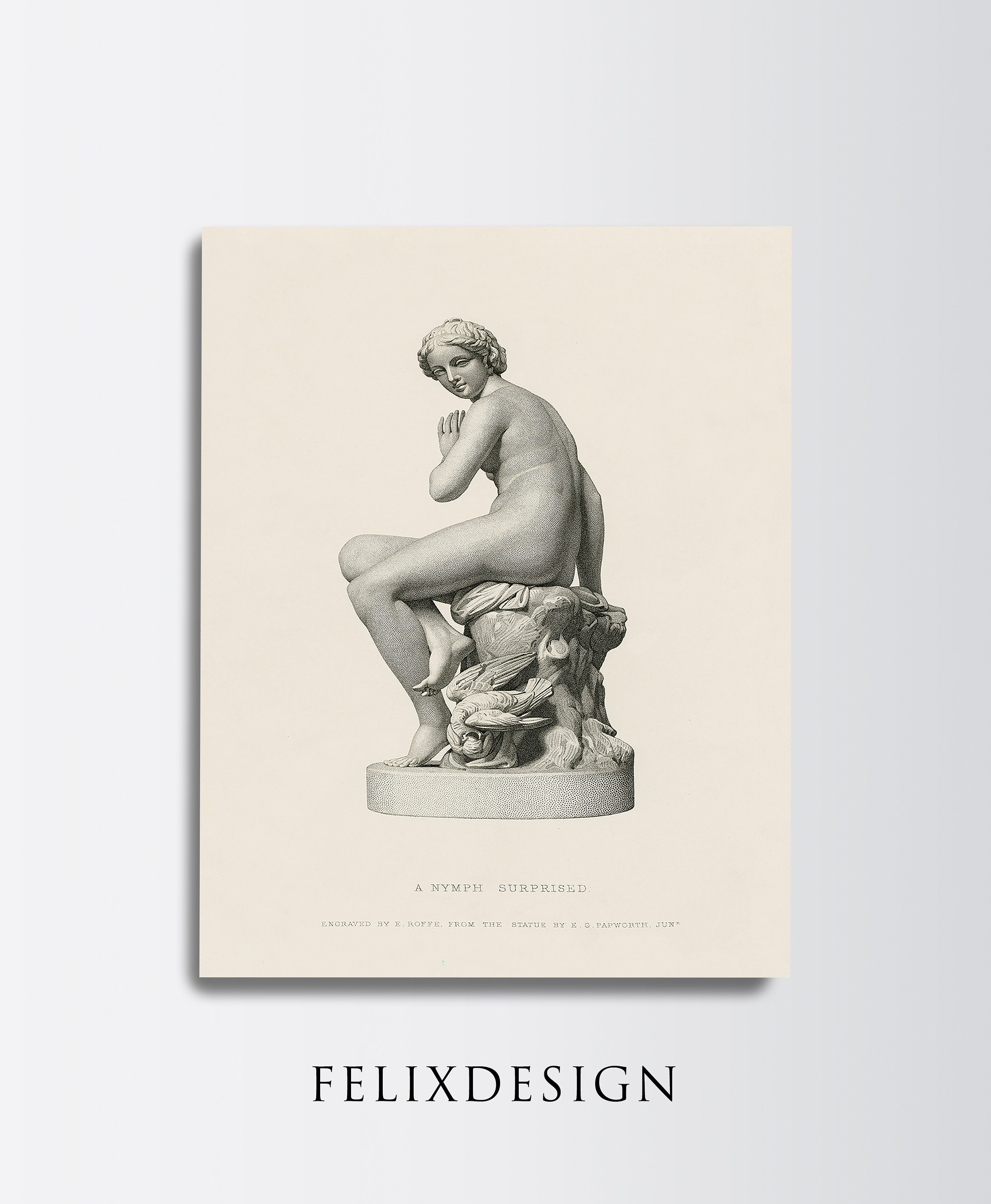 Poster Edgar George Papworth - A nymph surprised (1886) Rome statue ...