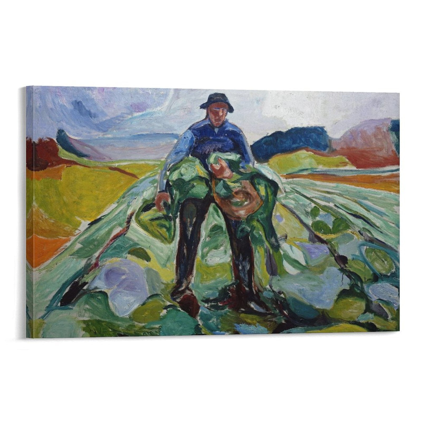 Poster for Edvard Munch's 1916 Man in A Field of Cabbages Print Photo ...