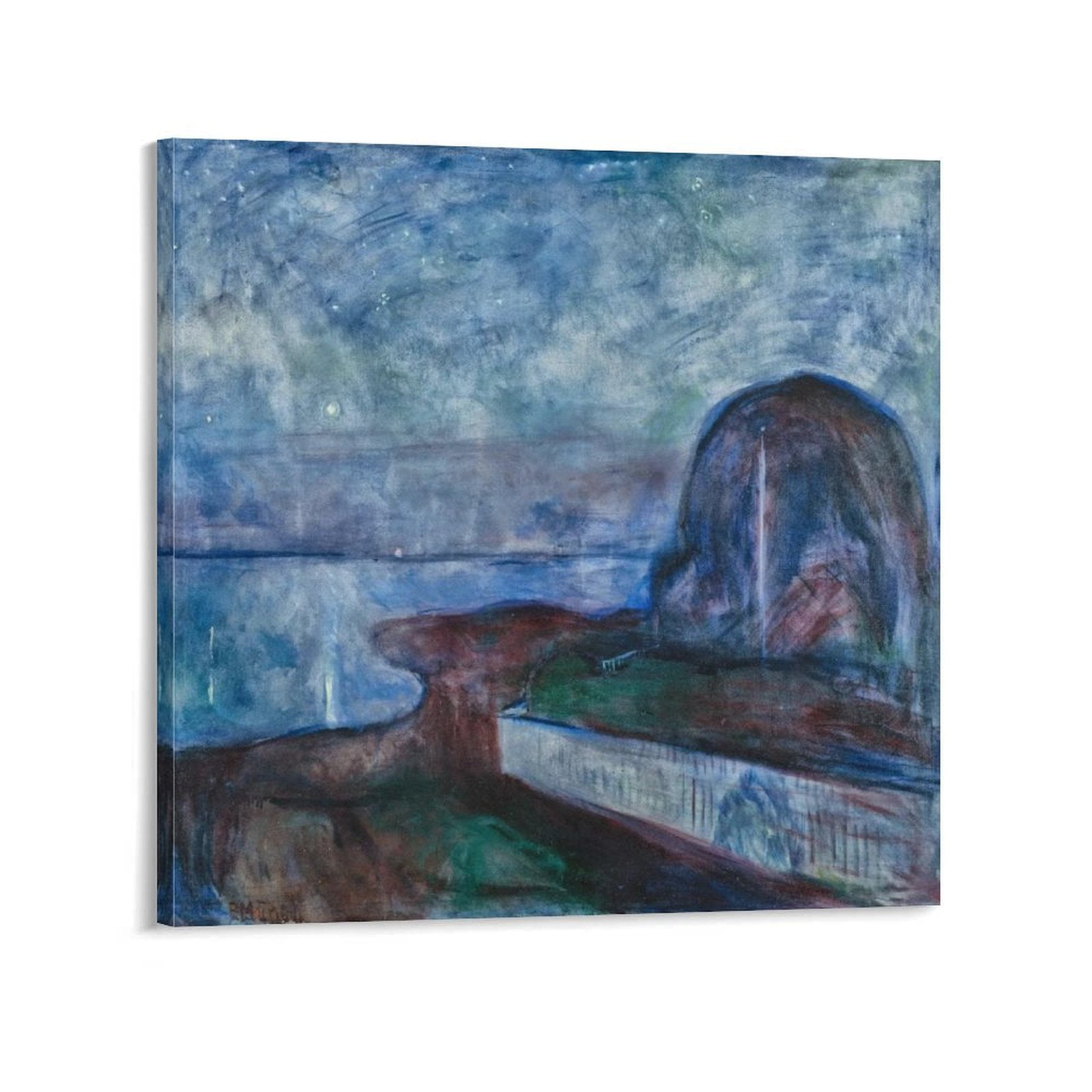 Poster for Edvard Munch's Starry Night (1893) Painting On Canvas Wall ...