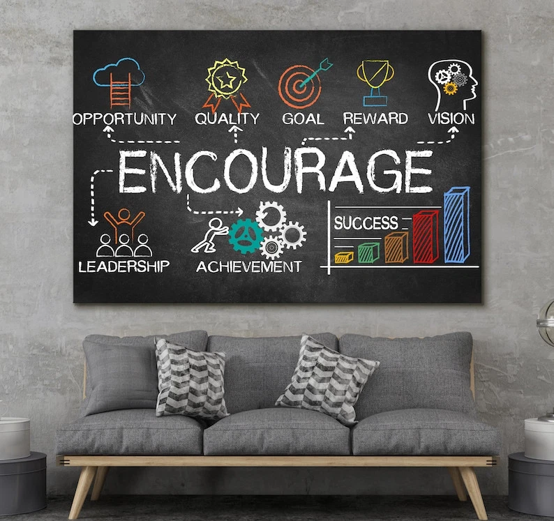 Poster Encourage Is Power Motivationhome Office- UNFRAMED Poster Prints ...