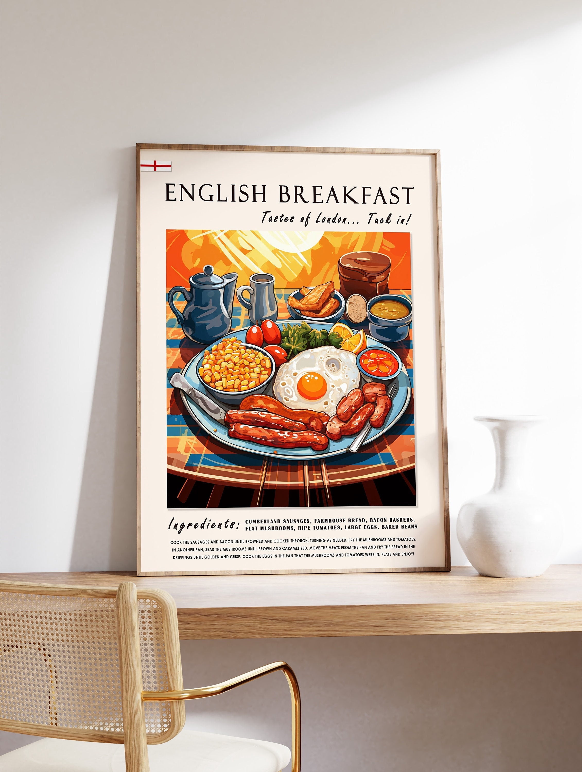 POSTER English Breakfast Food Poster, British Food Print, UK Food ...