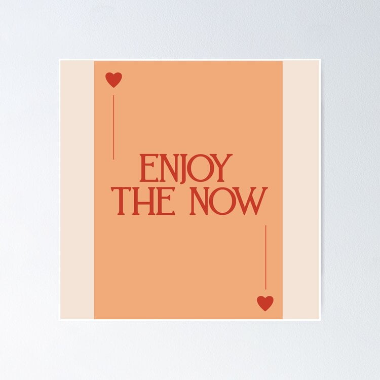 Poster Enjoy The Now Orange Card Deck - No Framed, Vintage Wall Art ...
