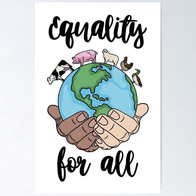 Poster Equality For All - No Framed, Vintage Wall Art, Trendy Retro ...
