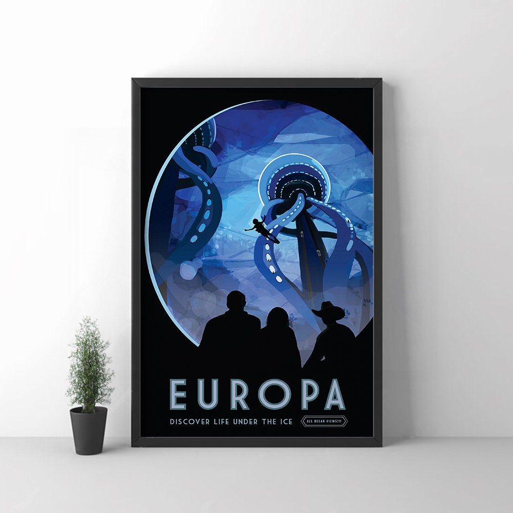 POSTER Europa Moon, Vintage Travel Poster, Vintage Poster, Home Decor ...