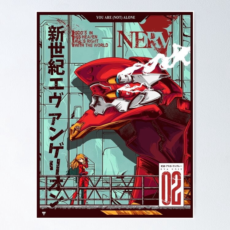 Poster Evangelion, Eva 02 Color Poster, UNFRAMED PAPER POSTER, Home ...