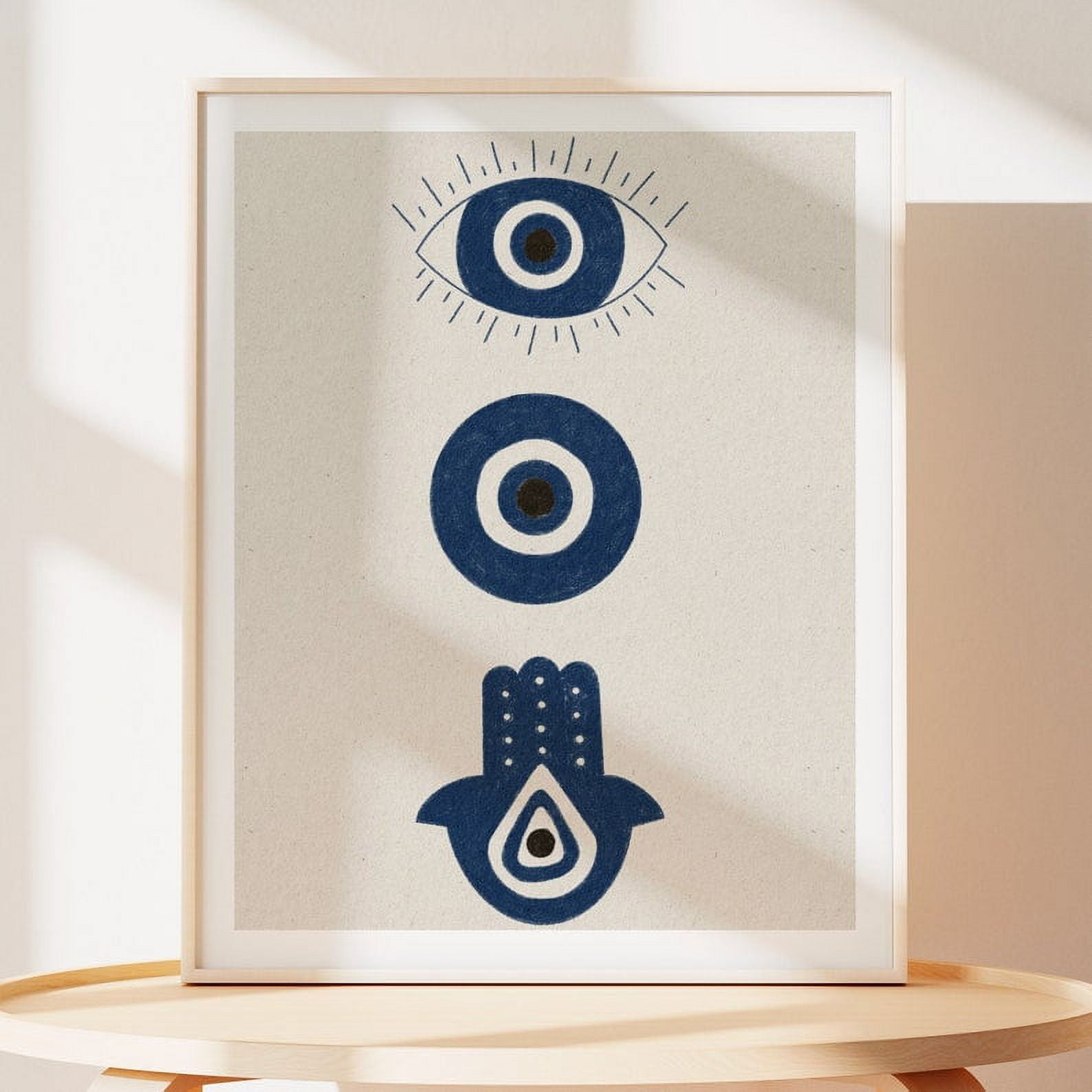 Poster Evil Eye Print | Blue Evil Eye Nazar Poster | Turkish Evil Eye ...