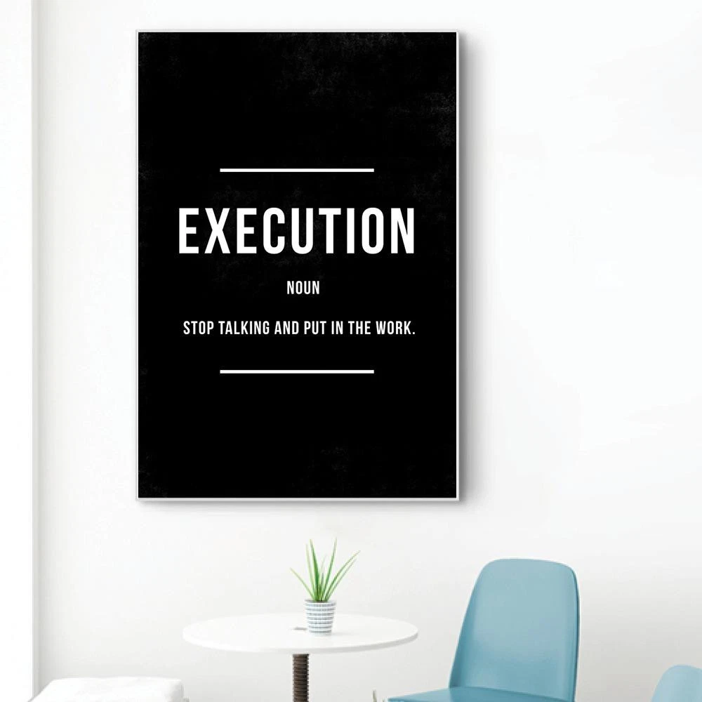 Poster Execution Motivational Positive- UNFRAMED Poster Prints, Wall ...