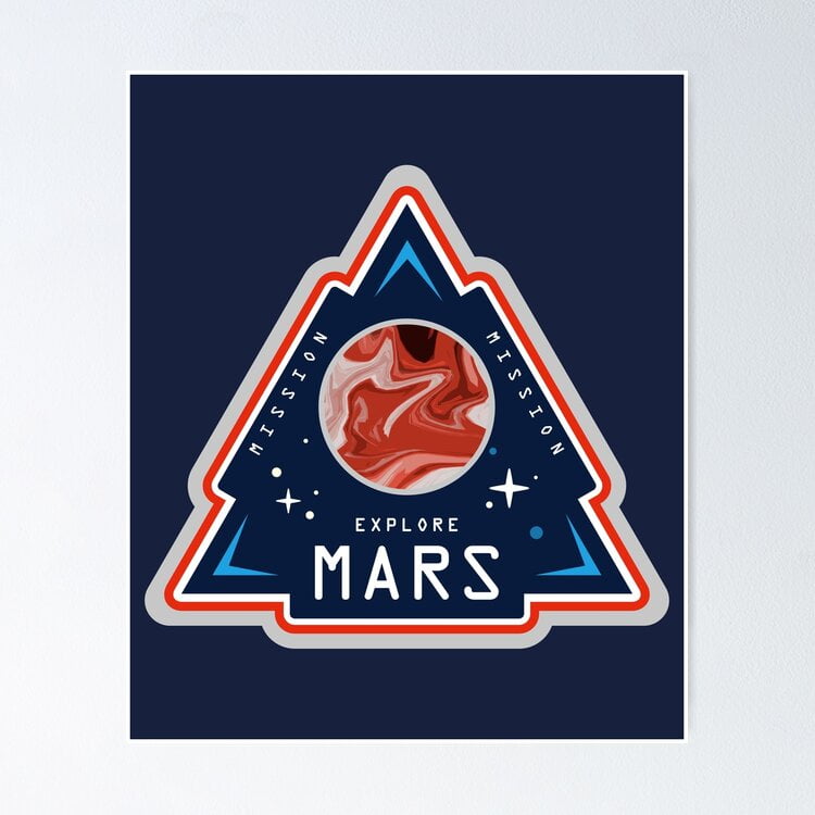 Poster Explore Mars Badge Wall Art, Unframed Prints For Home Or Office ...