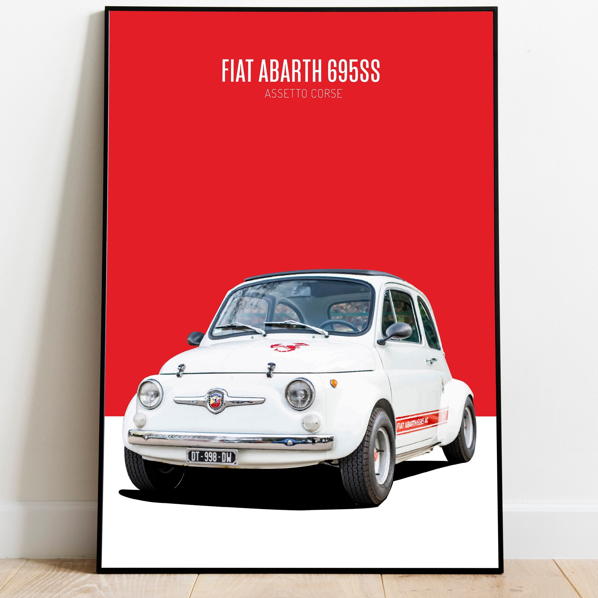 Poster FIAT Abarth 1970 695SS Assetto Corse Vector Car Poster | Fiat ...