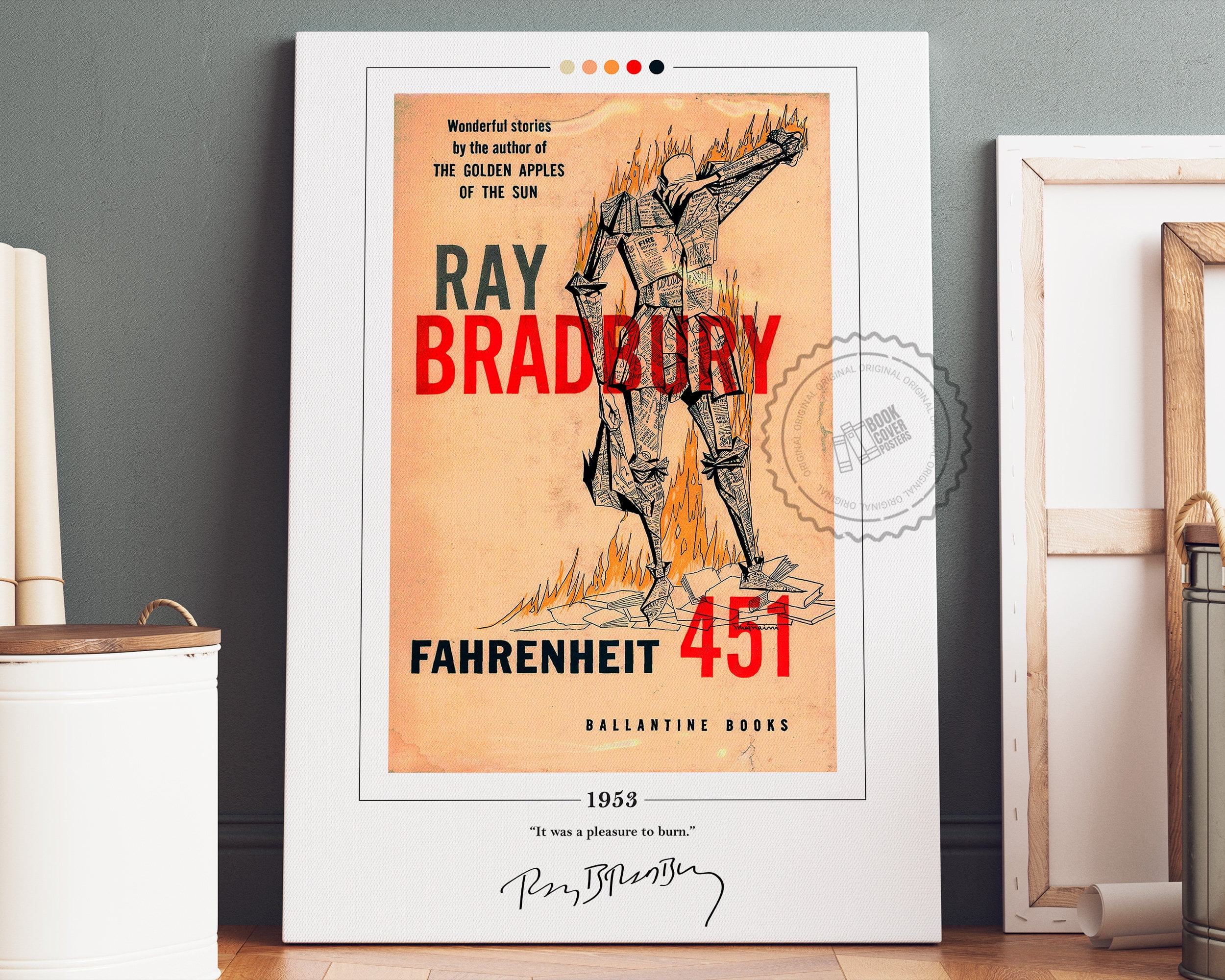 Poster Fahrenheit 451 Book Cover Poster | Ray Bradbury, Fahrenheit 451 ...