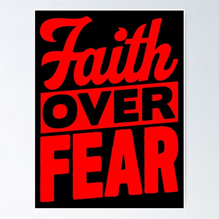 Poster Faith Over Fear Poster - No Framed, Vintage Wall Art, Hot Trend ...