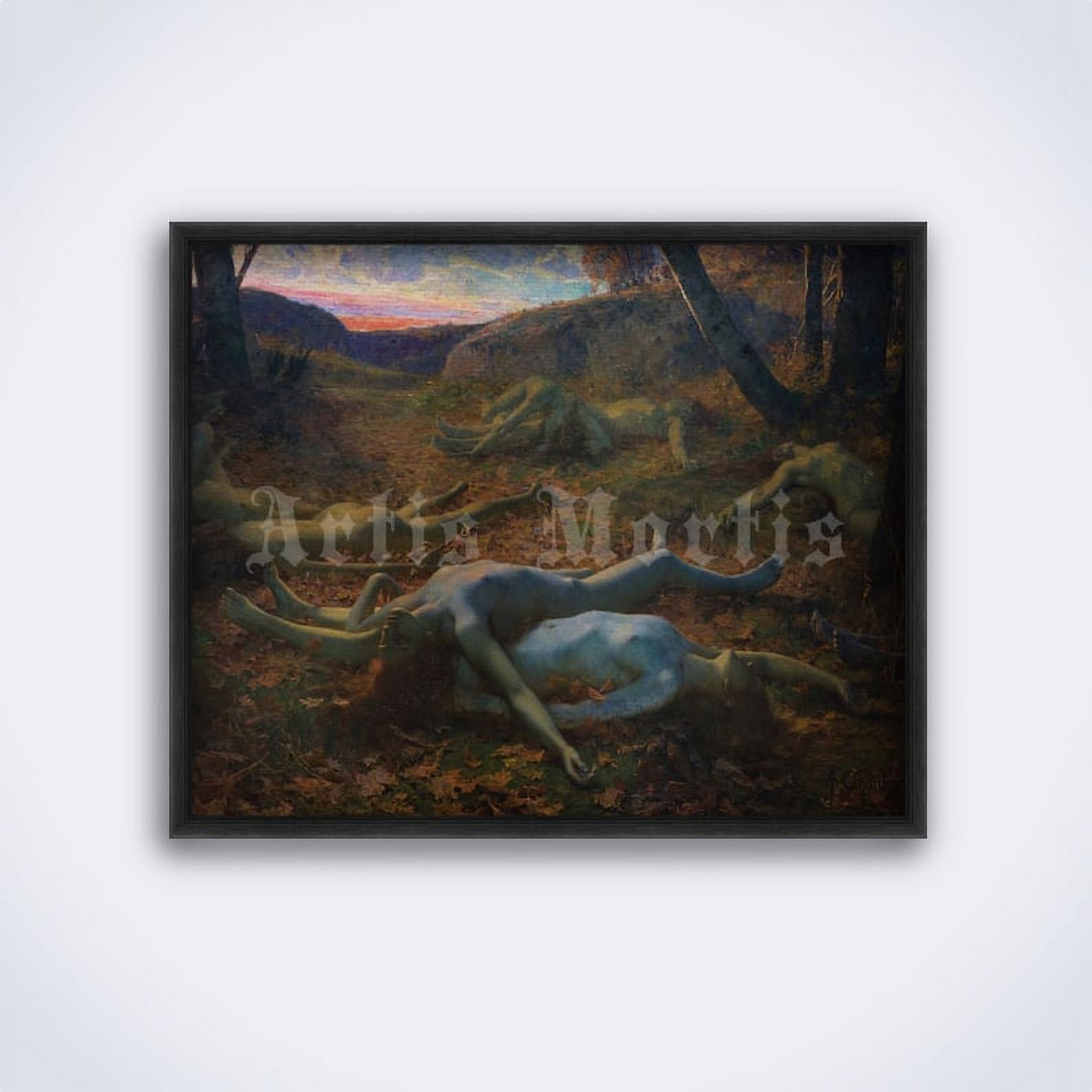 Poster Fallen leaves painting by Alexandre-Jacques Chantron, dead women ...