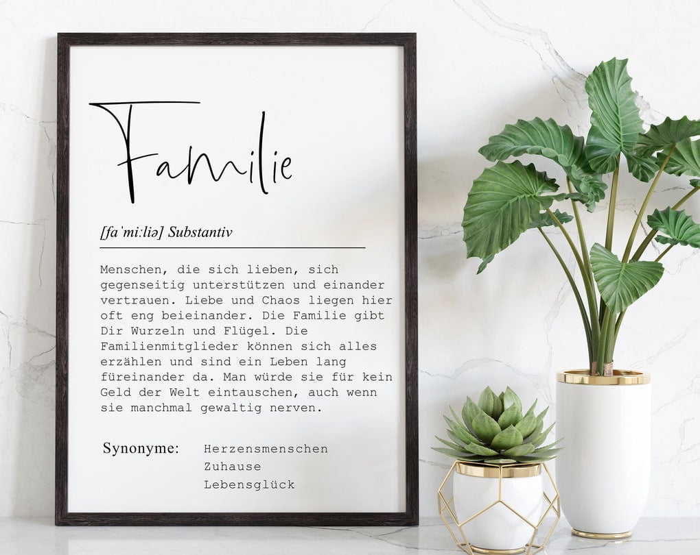 Poster Family Definition Din A4 Poster Definition Gift Moving ,Decor ...