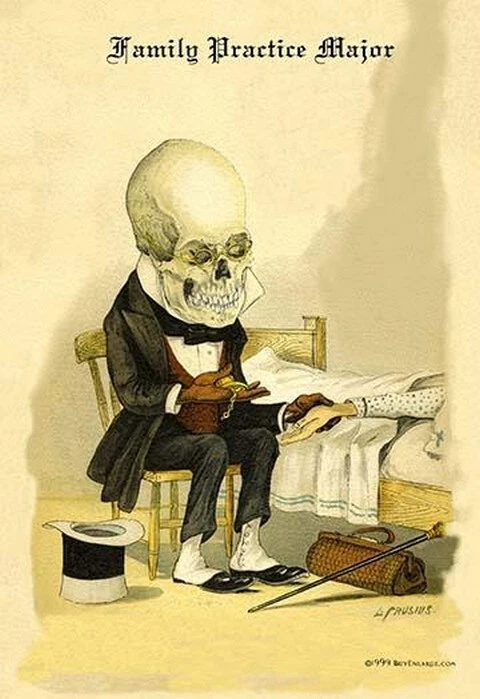 Poster Family Practice Major Louis Crusius Md - Skeleton Characters ...