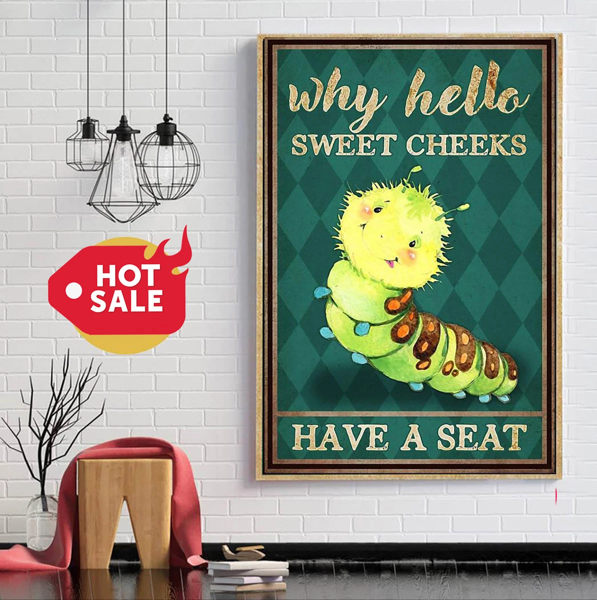 Poster Farmer Why Hello Sweet Cheeks Have A Seat Wall Art, Unframed ...