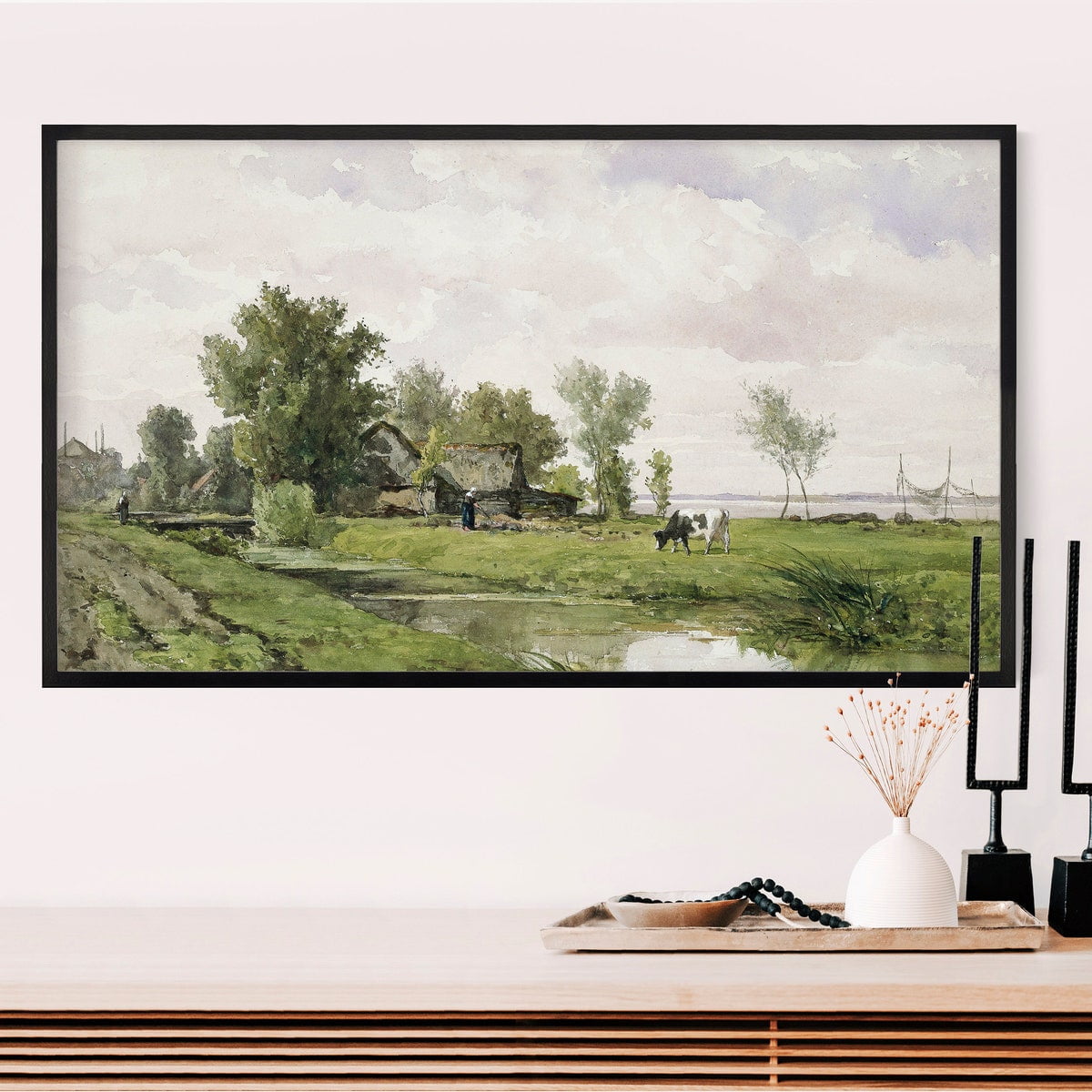 Poster Farmhouse Tv Art Coil Oil Painting Frame Tv Art Vintage French ...