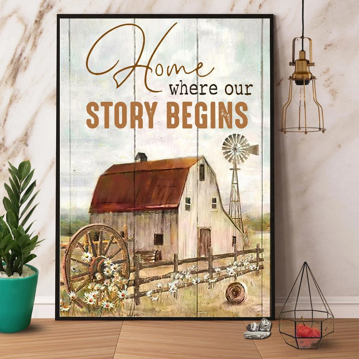 Poster Farming House Home Where Our Story Begins - UNFRAMED Poster ...