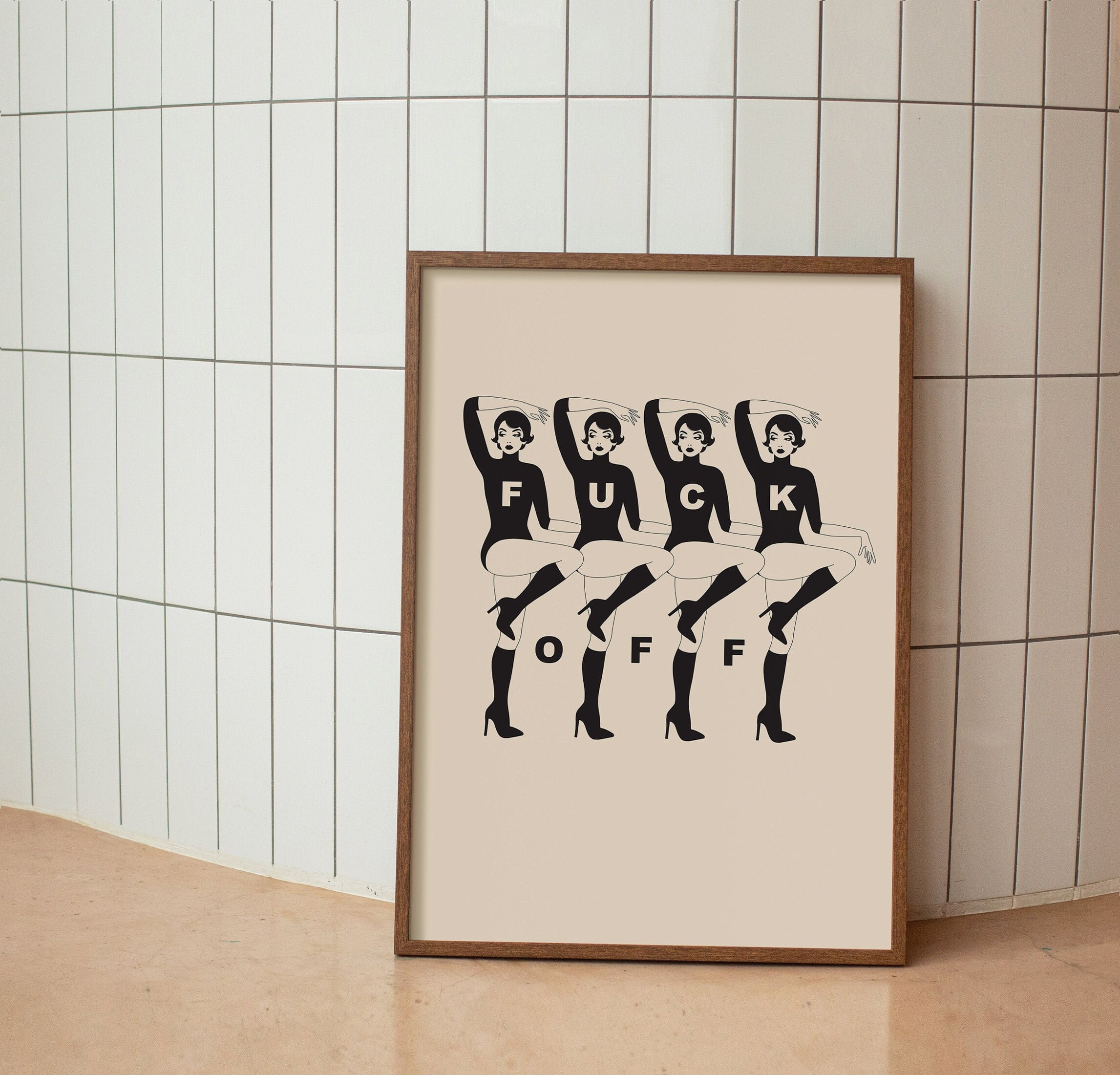 Poster Fck Off Retro Print, Bold Feminist Poster , Middle Finger Fashion Magazine Wall Art, Chic ...