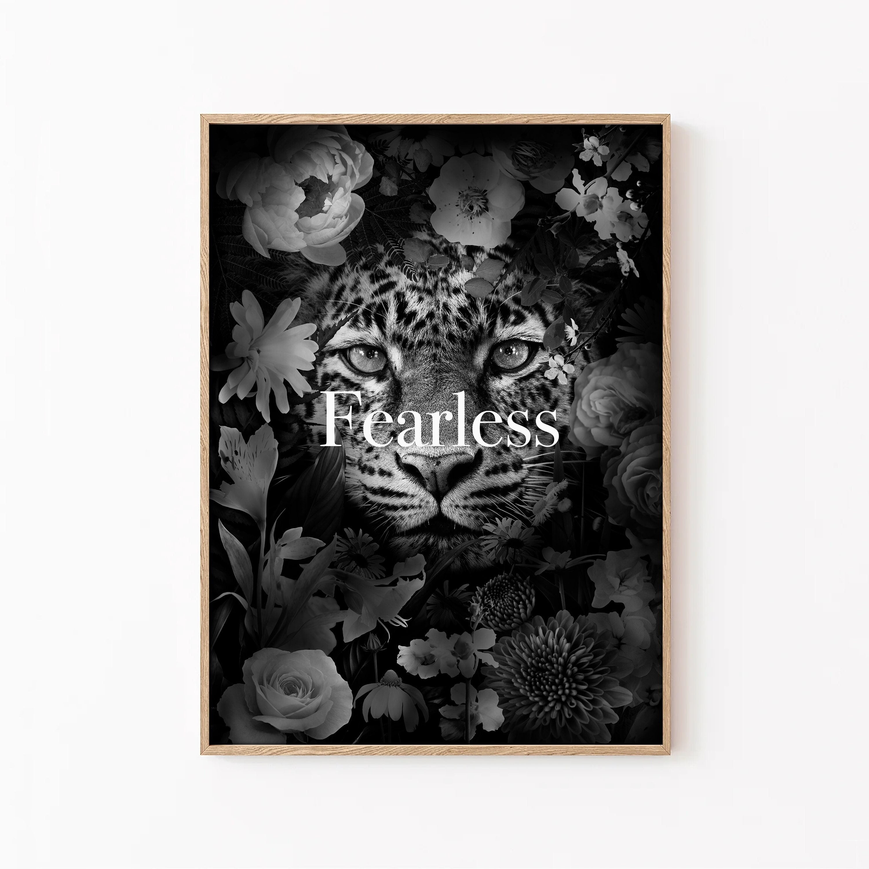 Poster Fearless Poster , Fearless Wall Art, Leopard Print, Flower ...