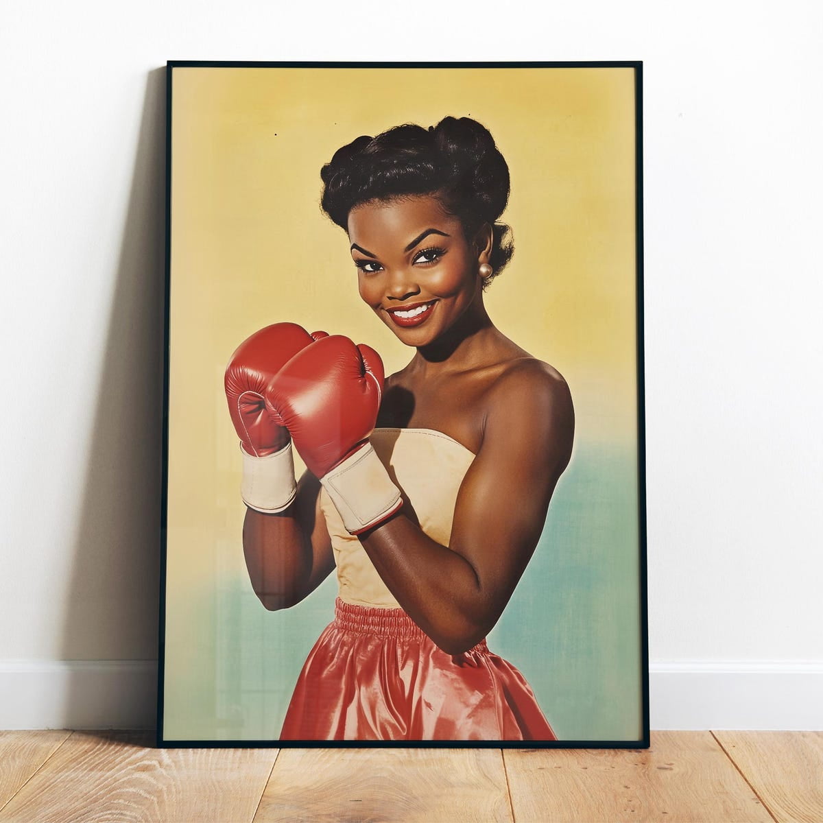 Poster Female Boxer Print Boxing Wall Art Printable Gym Art Black Women ...