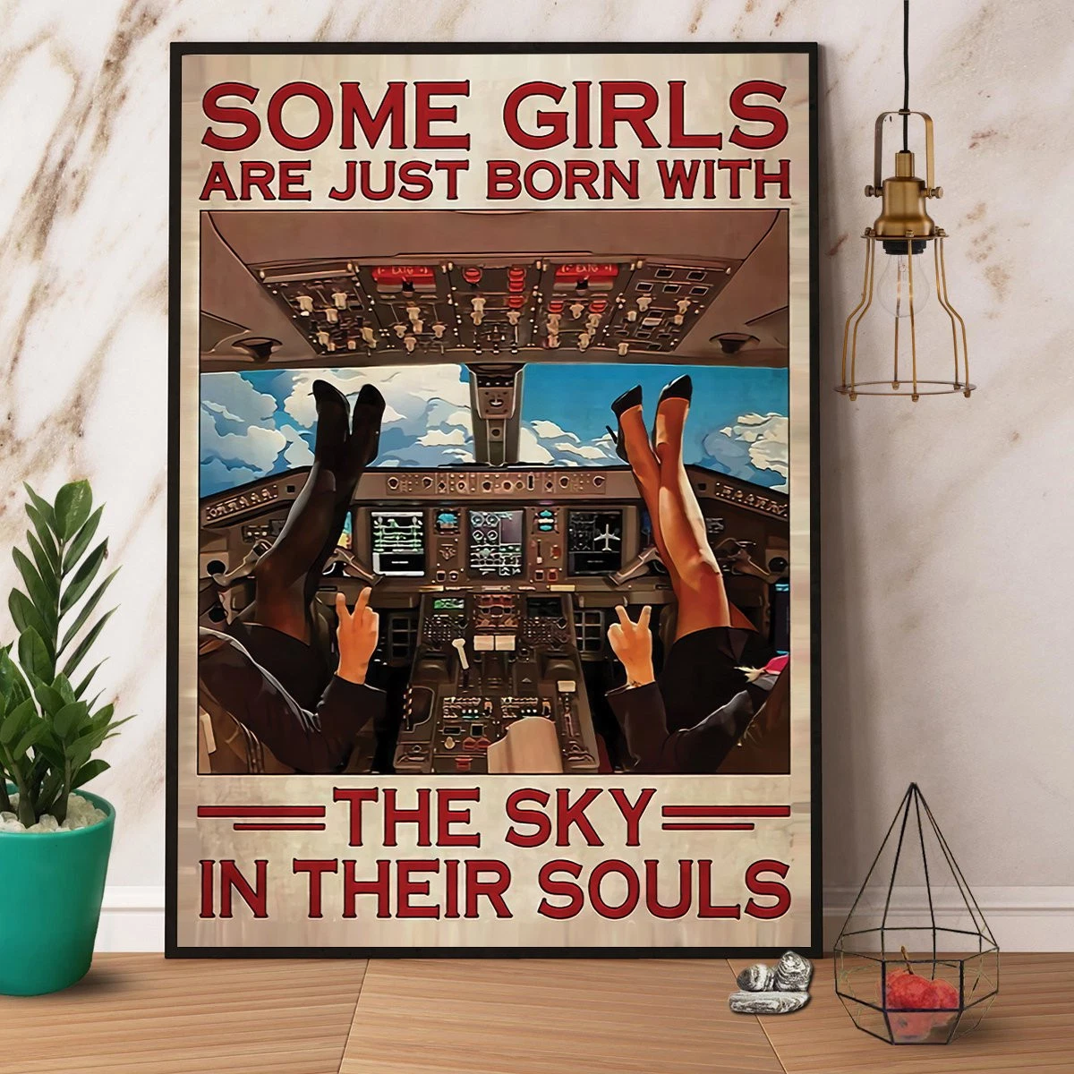Poster Female Pilot Some Girls Are Just Born With The Sky Paper No ...