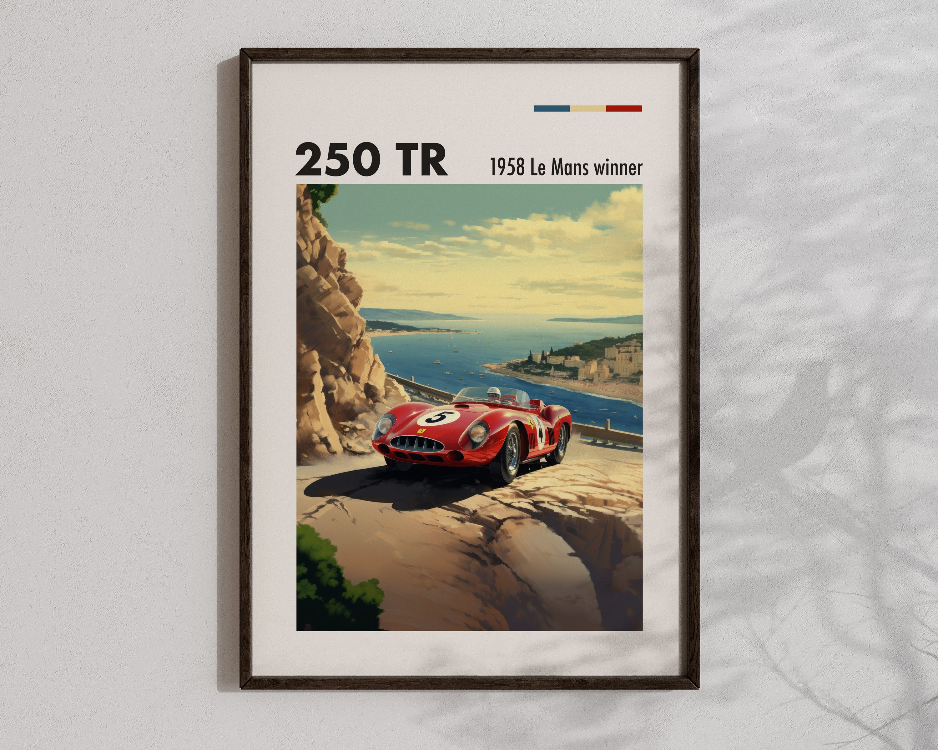 Poster Ferrari 250TR Poster Vintage Race Car Artwork Cool Racing Wall ...