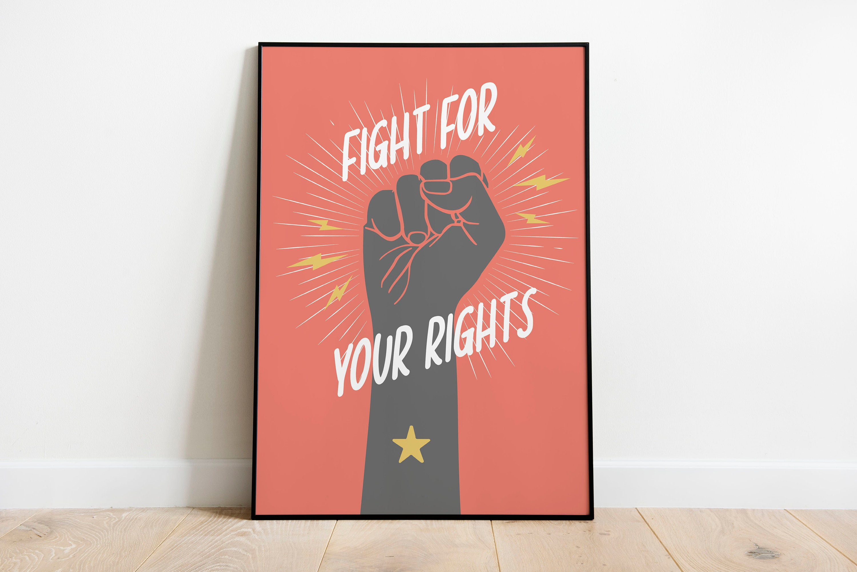 Poster Fight for your rights Poster , protest Art, Print-UNFRAMED ...