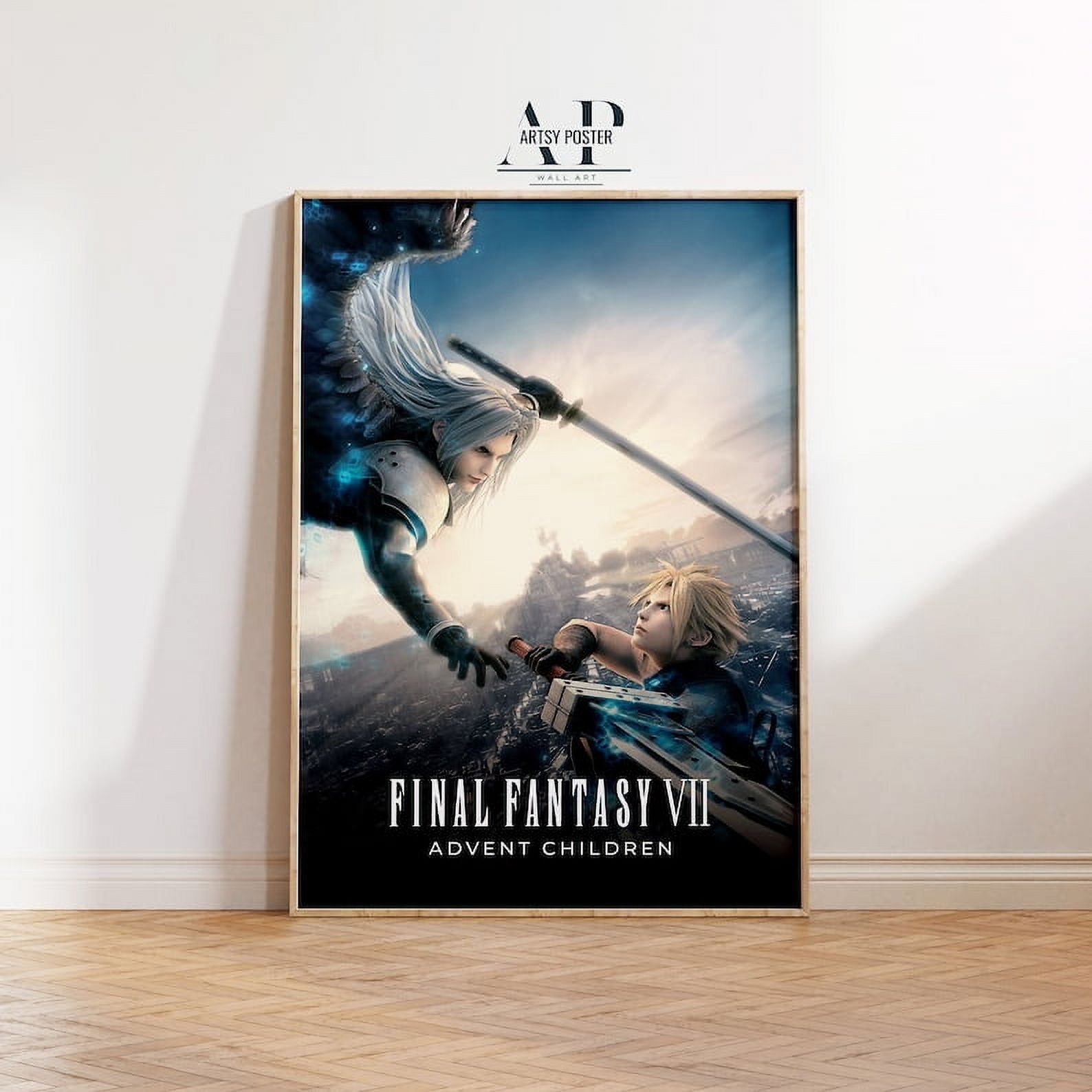 Poster Final Fantasy VII Game Poster , Classic RPG Game Art Print - Cloud Strife & Sephiroth ...