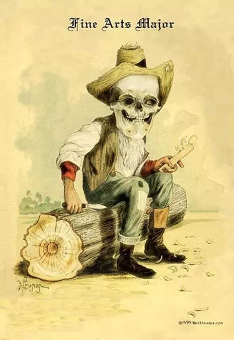 Poster Fine Arts Major Louis Crusius Md - Funny Skeleton Characters ...