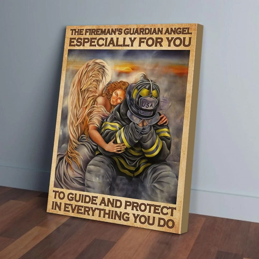 Poster The Firefighter'S Guardian Angel Especially For You- UNFRAMED ...
