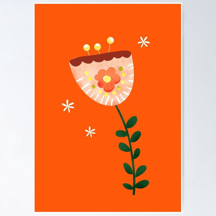 Poster Flower Illustration Poster No Framed, 8x12 - Walmart.com