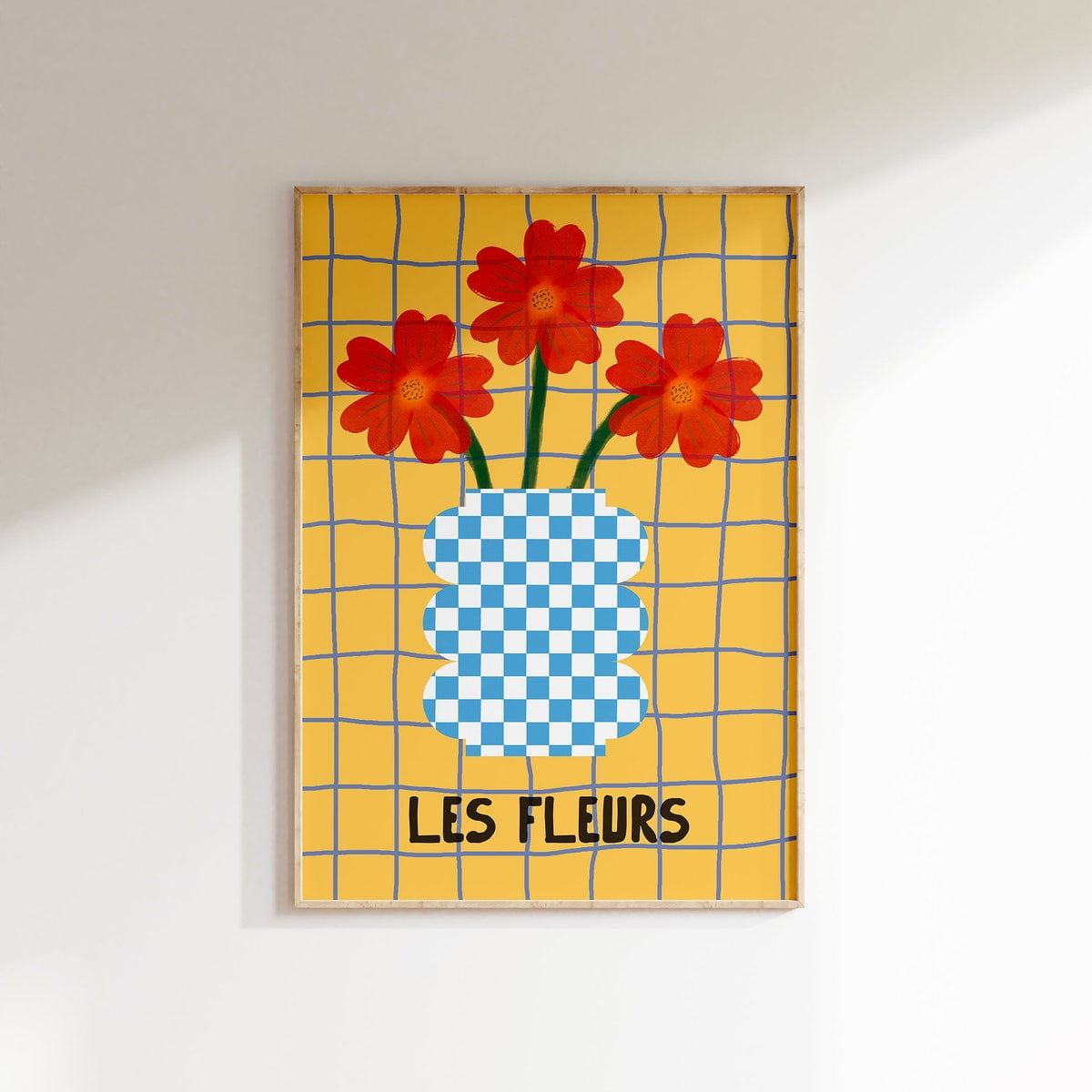 Poster Flower Vase Art Print, Les Fleurs Art Print, Danish Pastel Decor ...
