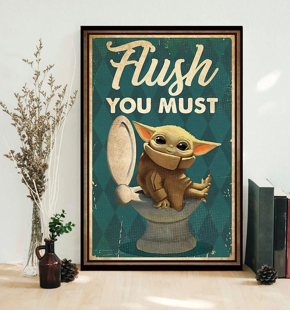 Poster Flush You Must Funny Toilet Wall Art, Unframed Prints For Home ...