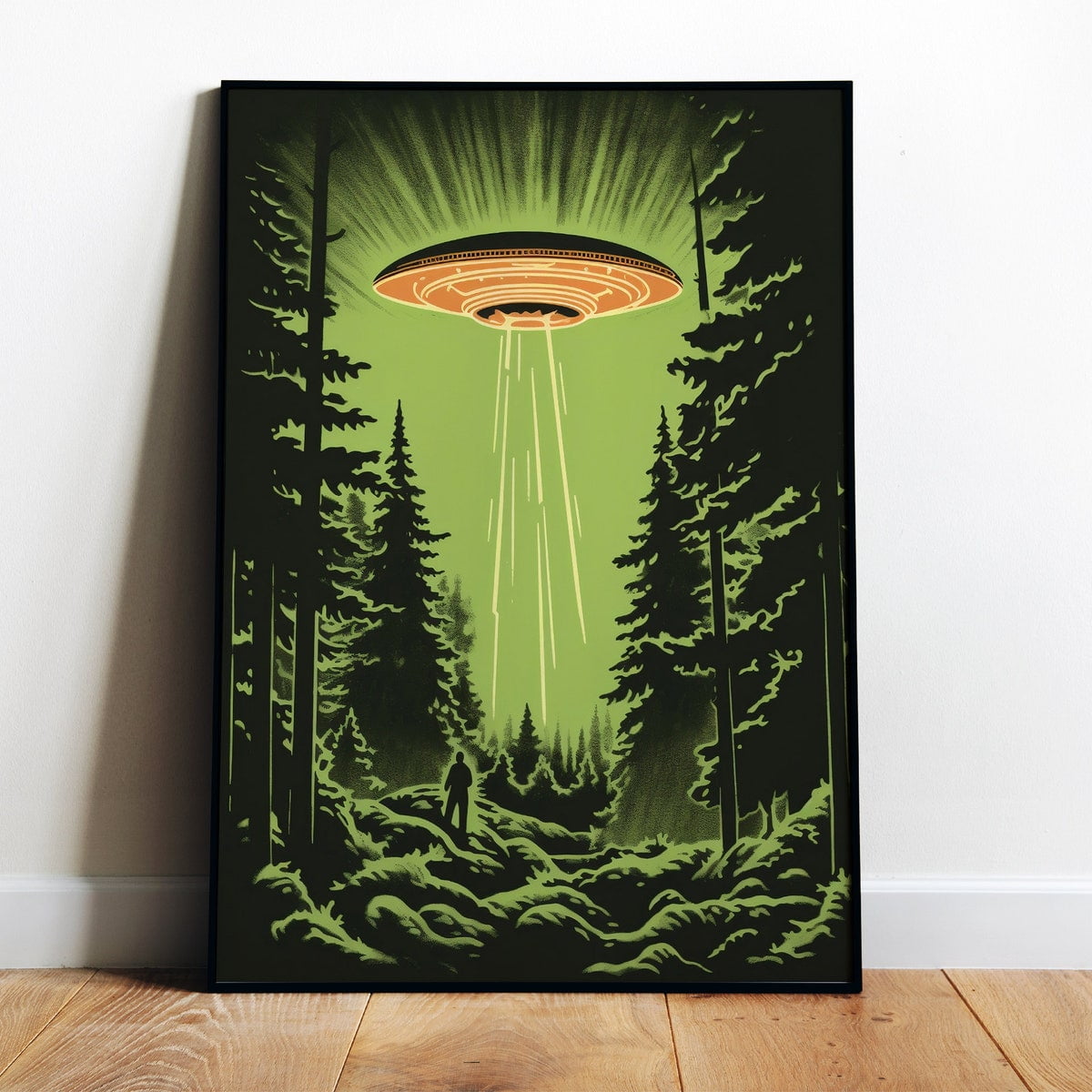 Poster Flying Saucer Art Print Ufo Wall Art Alien Prints Ufo In The ...